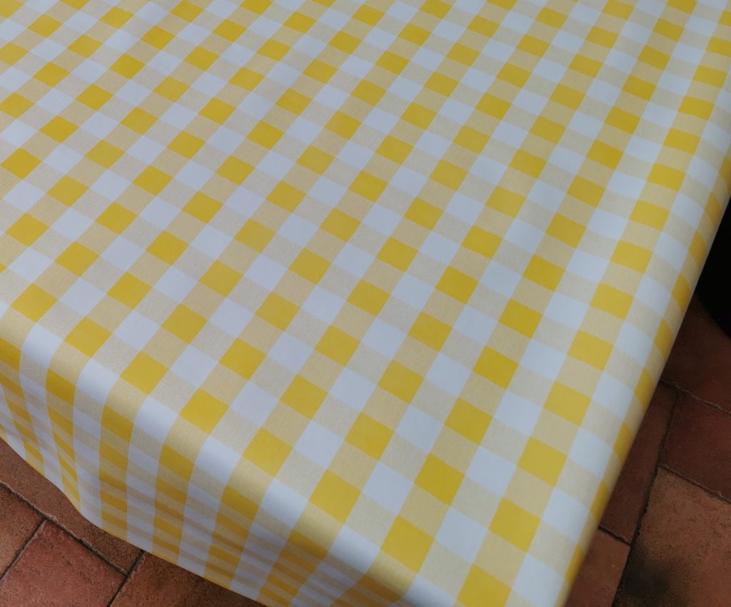Rectangle Wipe Clean Tablecloth - Yellow Gingham | The Tablecloth Company